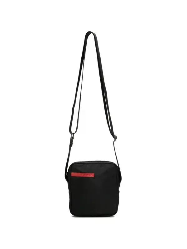 Prada 1990s Logo Patch Crossbody Bag - Black