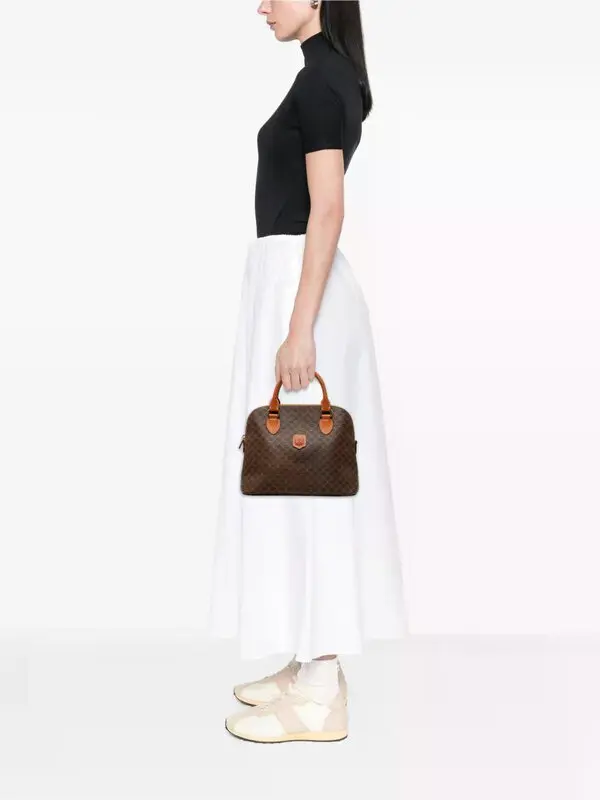 Celine Macadam Coated Canvas Dome Handbag - Brown