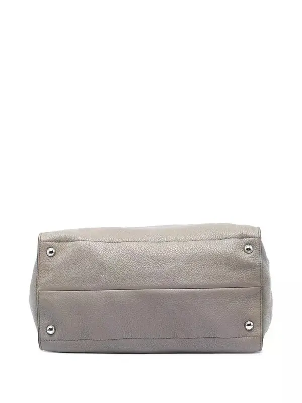 Prada Vitello Daino Convertible Tote Satchel - Grey