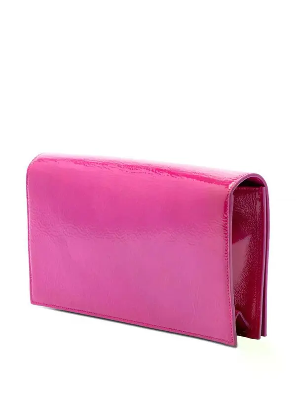 Saint Laurent Patent Leather Monogram Kate Clutch Bag