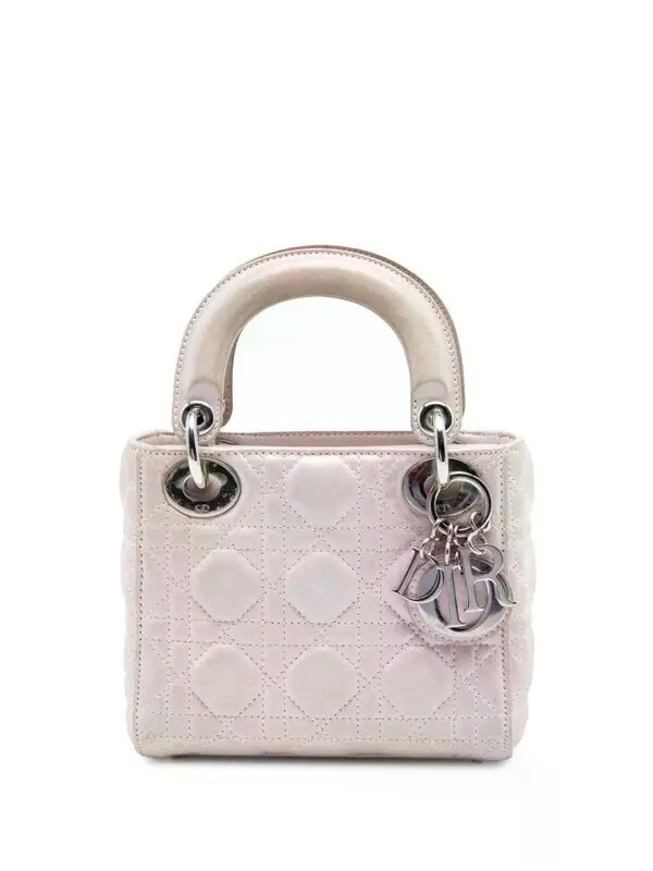 Dior Iridescent Lambskin Lady Satchel - Pink