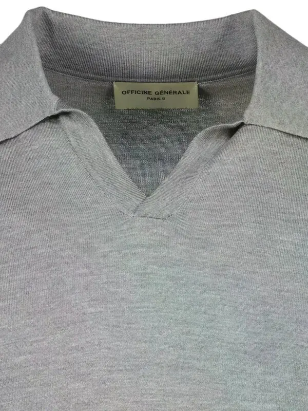 Officine Générale Polo-collar Knitted T-shirt