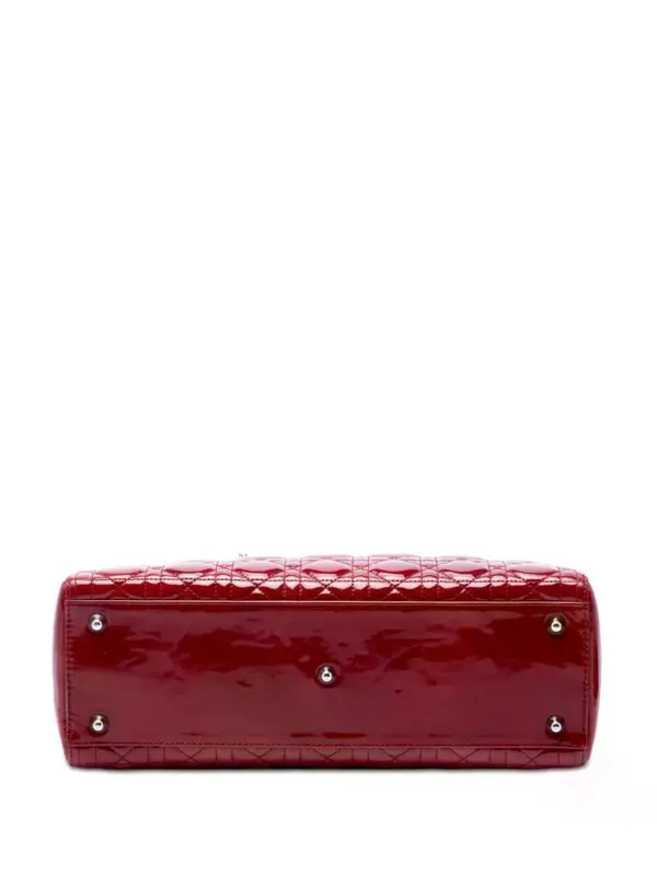 Dior Patent Cannage Lady Satchel - Red
