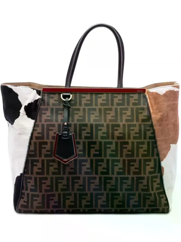 Fendi Zucca Canvas Ponyhair 2jours Tote Satchel - Brown