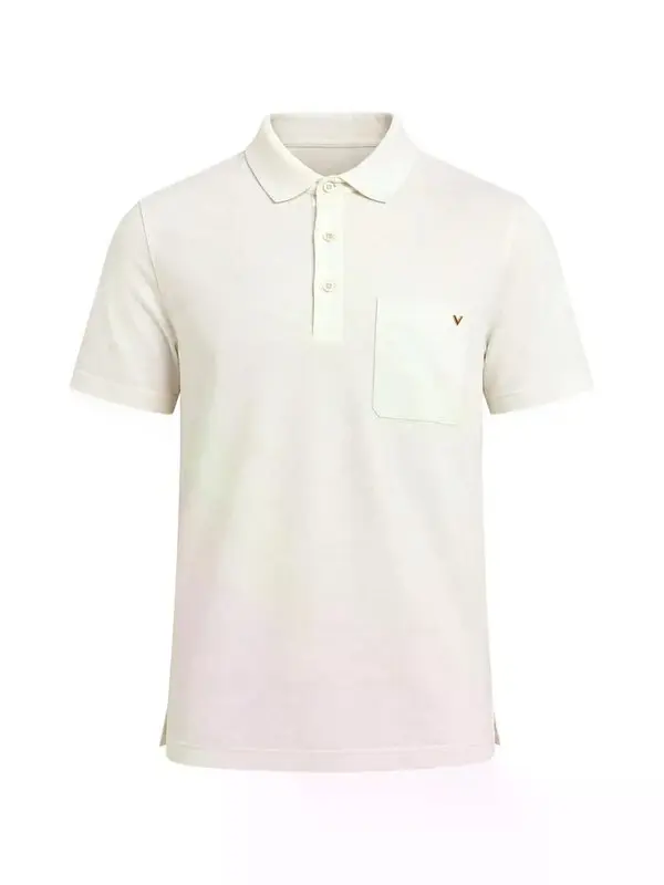 Valentino Garavani Vlogo-detail Chest-pocket Polo Shirt - Neutrals