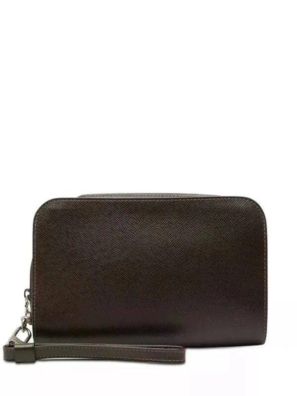 LOUIS VUITTON Taiga Leather Pochette Baikal Clutch Bag - Brown