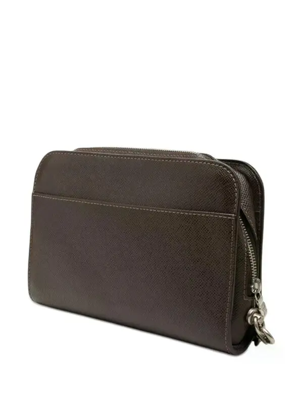 LOUIS VUITTON Taiga Leather Pochette Baikal Clutch Bag