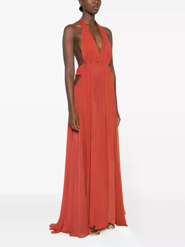 Arcina Ori Florence Halterneck Pleated Maxi Dress