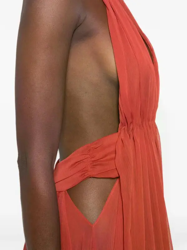 Arcina Ori Florence Halterneck Pleated Maxi Dress
