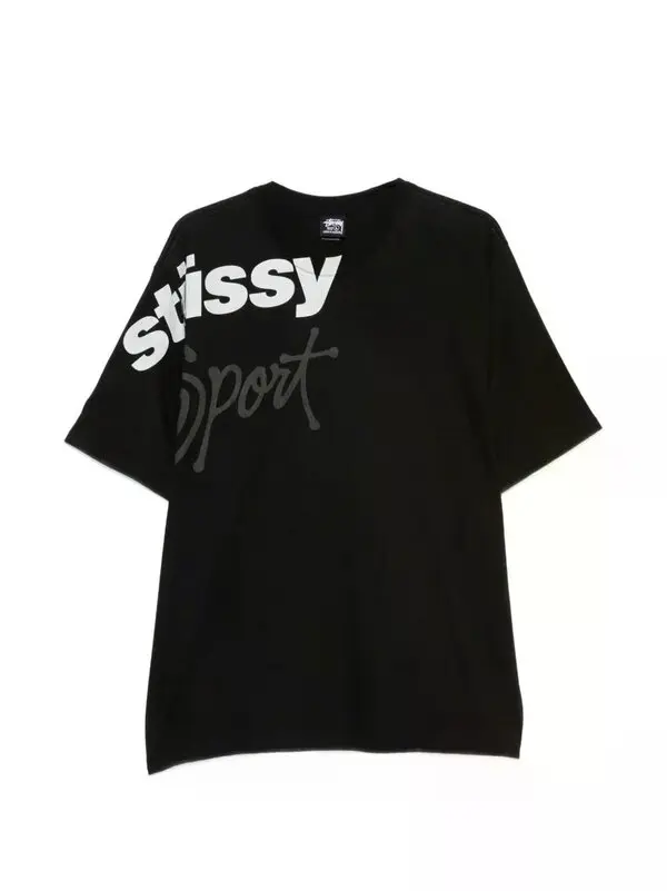 StÜssy Logo-print Cotton T-shirt - Black