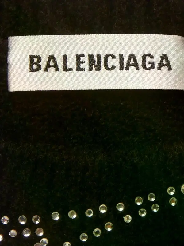 Balenciaga Rhinestone Eiffel Tower Velvet Sweater