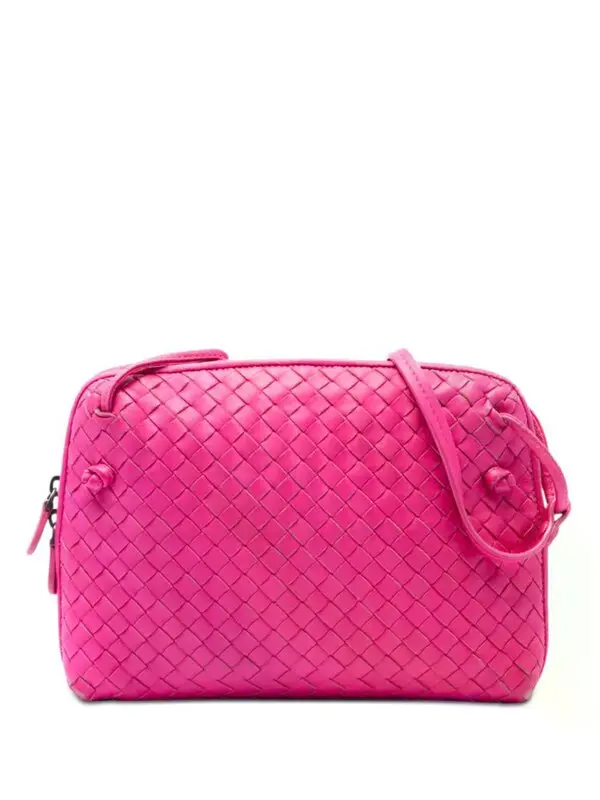 Bottega Veneta Nappa Intrecciato Nodini Crossbody Bag - Pink