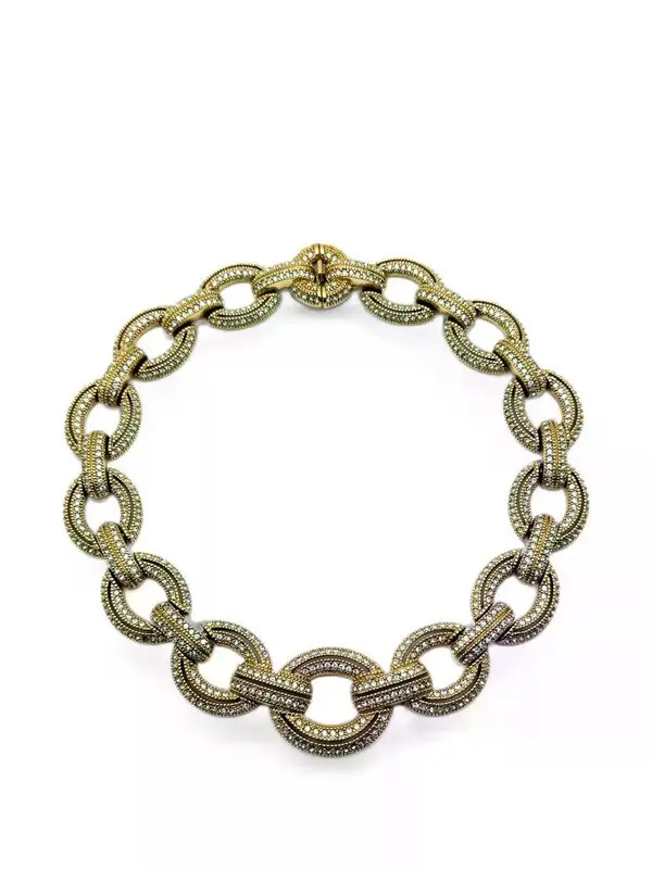 Dior Crystal Chain-link Necklace - Gold
