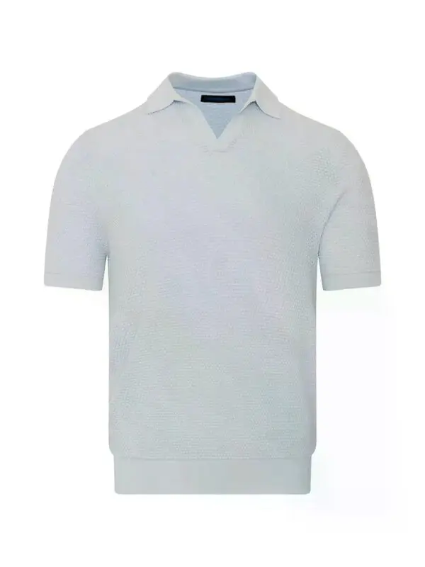 PATRICK ASSARAF Bubble-knit Johnny-collar T-shirt