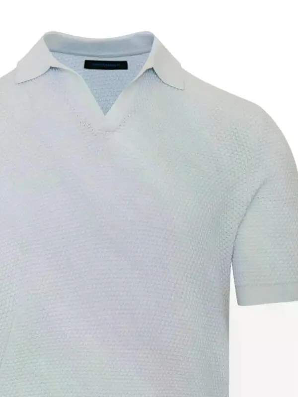 PATRICK ASSARAF Bubble-knit Johnny-collar T-shirt