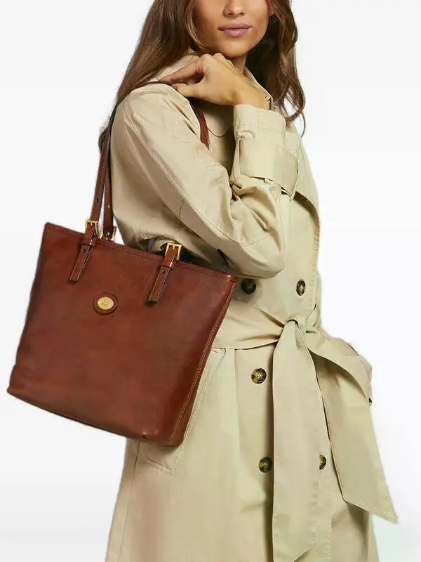 THE BRIDGE Leather Buckle Tote Bag