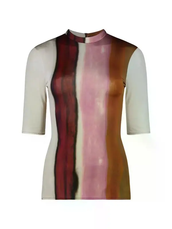 ELLERY Striped High Neck T-shirt