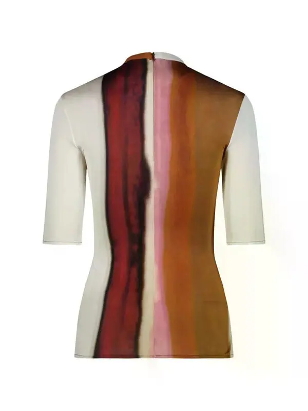 ELLERY Striped High Neck T-shirt