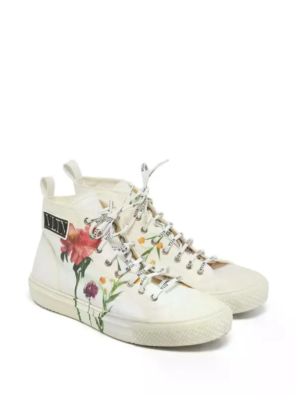 Valentino Garavani Floral Print Lace-up Sneakers