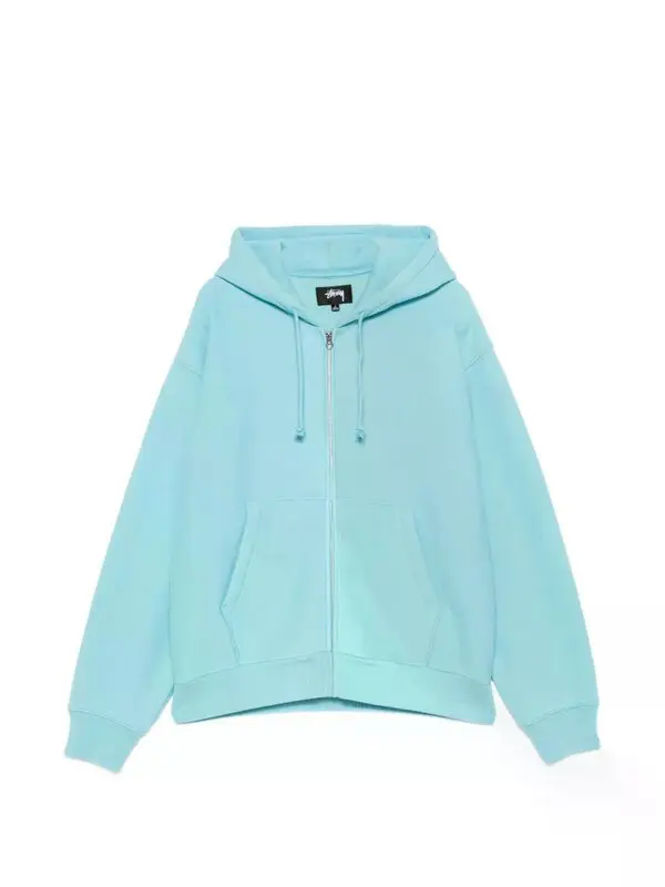 StÜssy Embroidered Logo Zip-up Hoodie - Blue