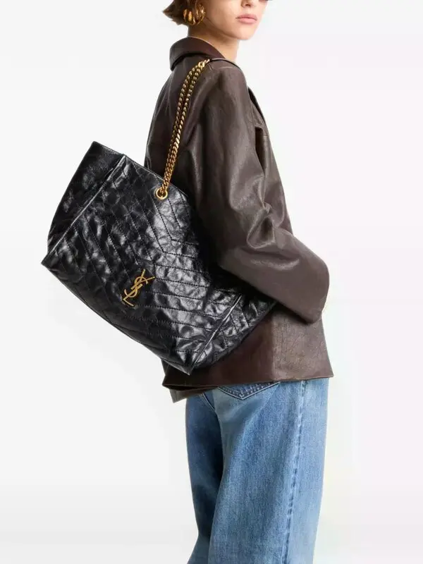 Saint Laurent Niki Quilted Tote Bag - Black