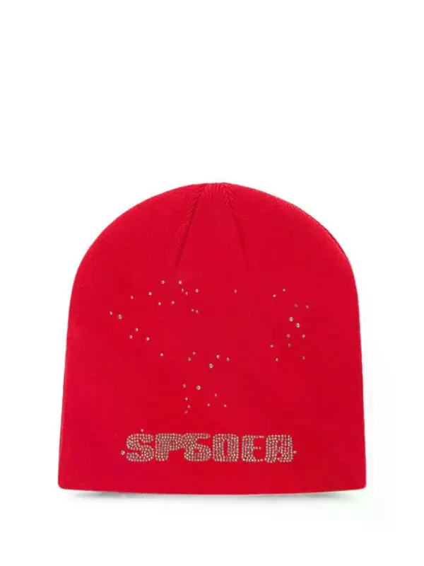 SP5DER Rhinestone Skully Beanie