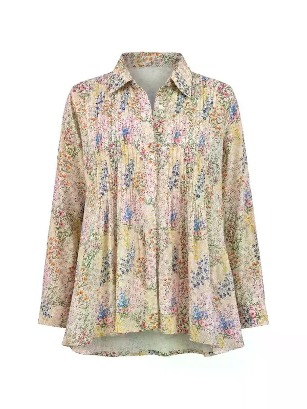 DHAARI Floral Print Pintuck Shirt