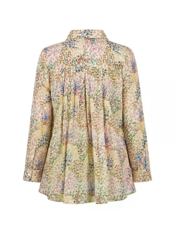 DHAARI Floral Print Pintuck Shirt