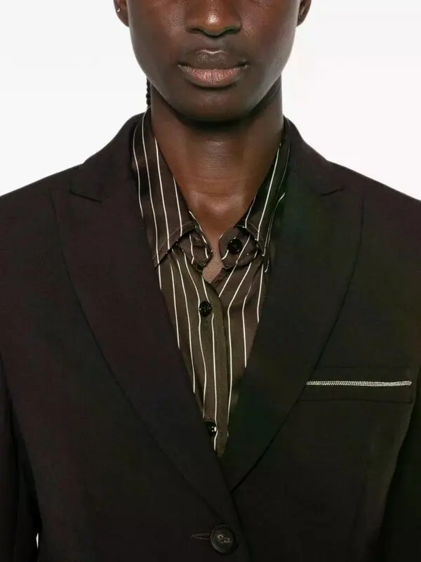 Peserico Single-breasted Blazer With Bead Trim