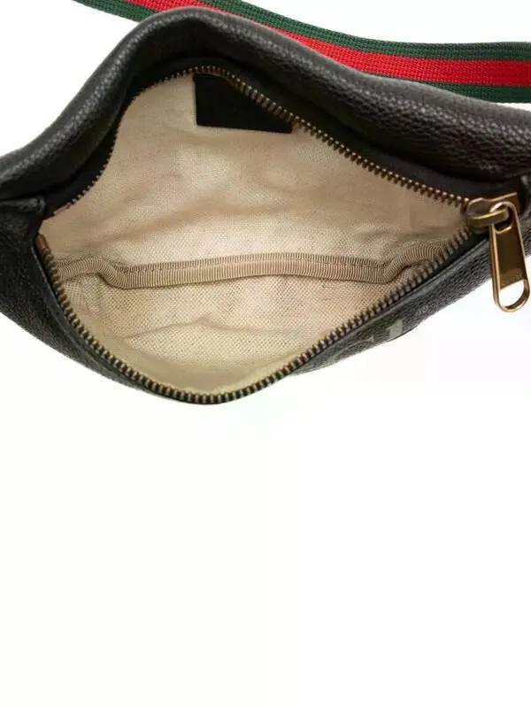 Gucci Grained Calfskin Web Logo Belt Bag