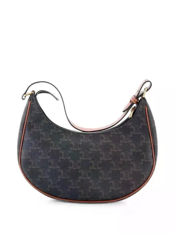 Celine Ava Triomphe Coated Canvas Hobo Bag - Brown