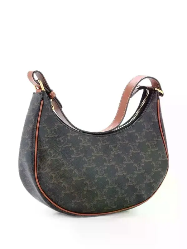 Celine Ava Triomphe Coated Canvas Hobo Bag - Brown