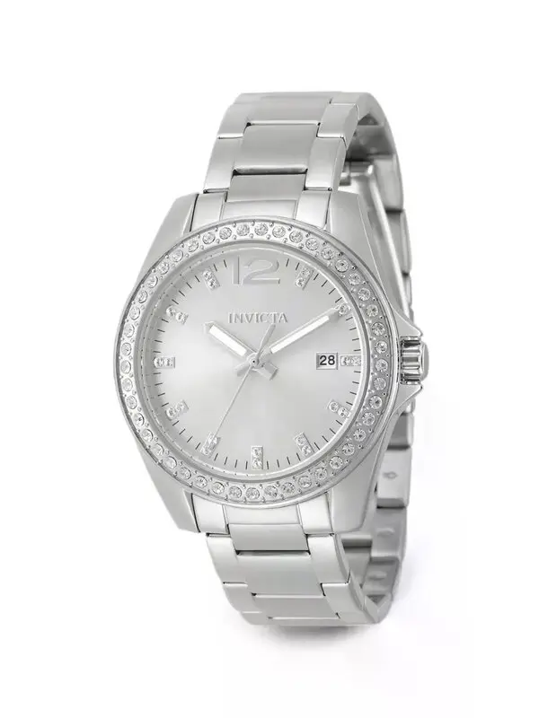 INVICTA Angel Crystal-bezel 38mm Watch - Silver