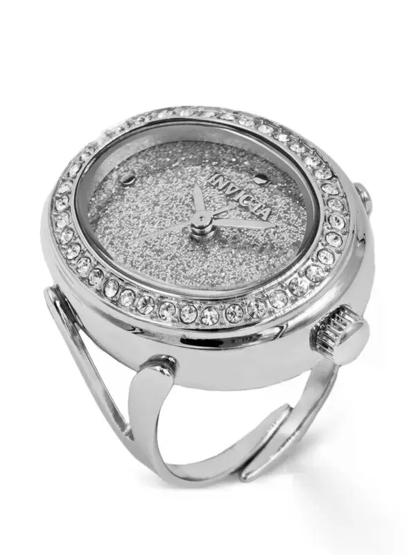 INVICTA Crystal-embellished Mini Ring Watch - Silver