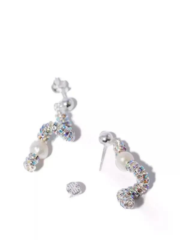 PEARL OCTOPUSS.Y Tiny Snakes Crystal-embellished Earrings - Silver