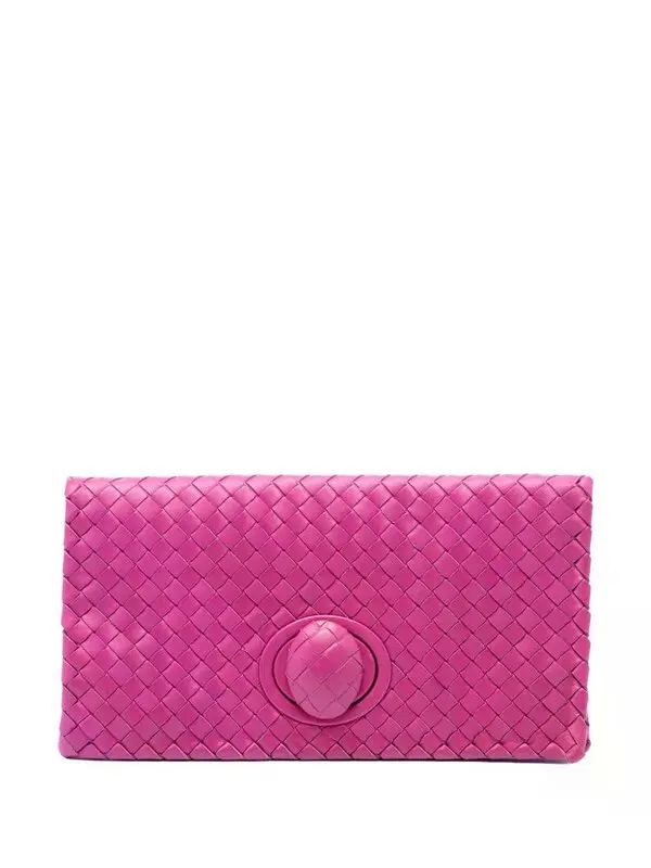 Bottega Veneta Turn Lock Clutch Bag - Pink