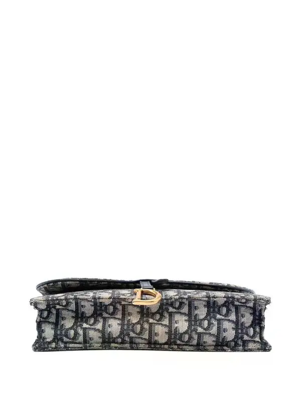 Dior Oblique Canvas Saddle Pouch Wallet On Chain - Blue