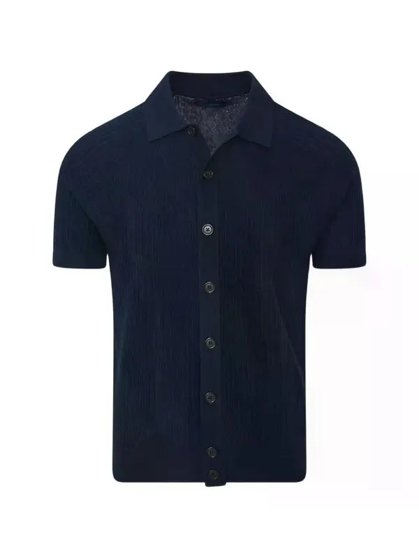 PYA Ribbed-knit Button-up Shirt