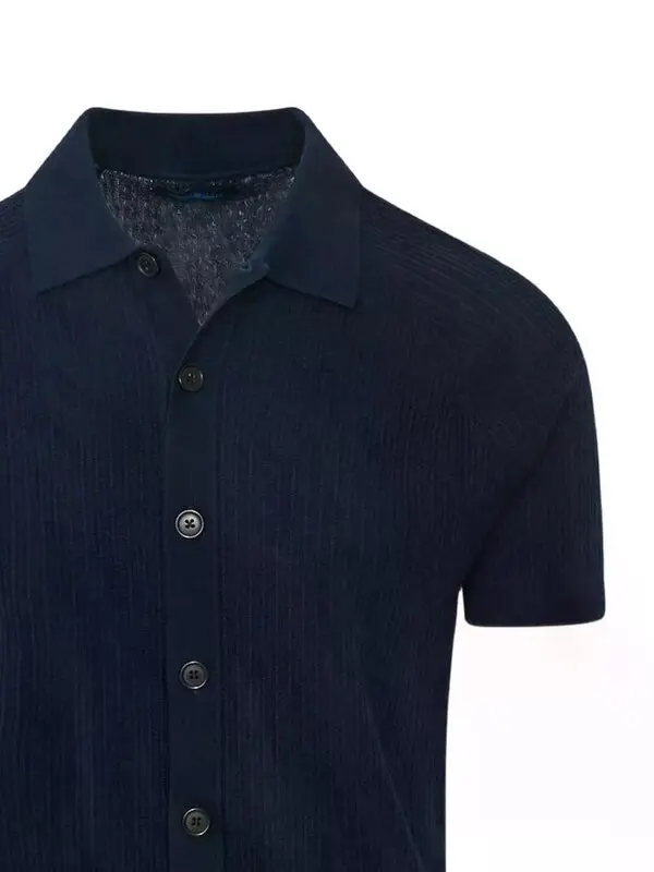 PYA Ribbed-knit Button-up Shirt