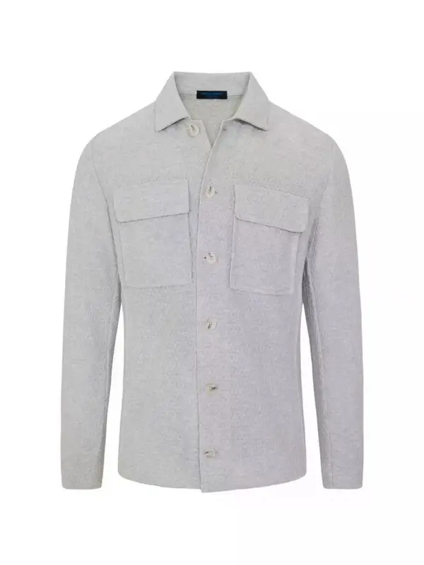PATRICK ASSARAF Knit-textured Shirt Jacket - Grey