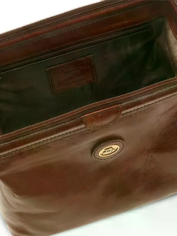 THE BRIDGE Logo Plaque Leather Wash Bag