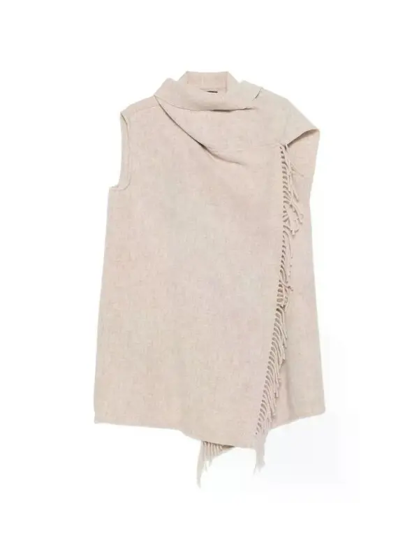 Fabiana Filippi Fringe-trim Sleeveless Jacket - Neutrals