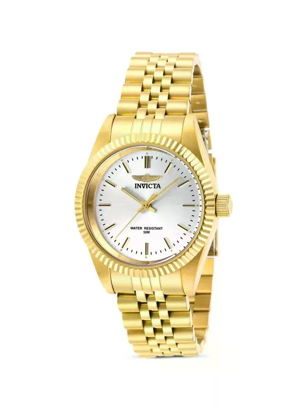 INVICTA Specialty Fluted Bezel Watch - White