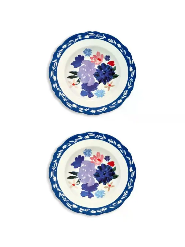 BITOSSI HOME Floral-print Scalloped-edge Soup Bowls