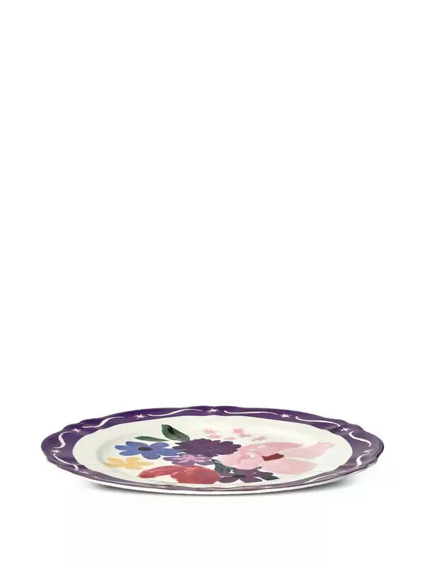 BITOSSI HOME Floral-print Scalloped-edge Plate