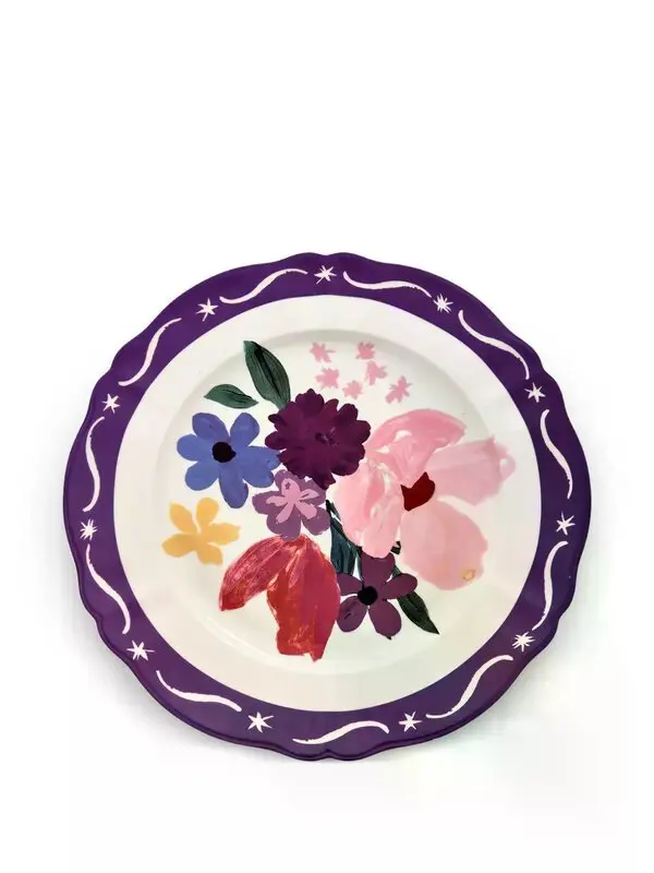 BITOSSI HOME Floral-print Scalloped-edge Plate