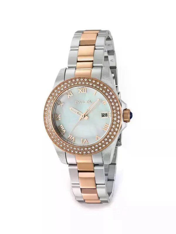 INVICTA Angel Crystal Bezel Watch - White