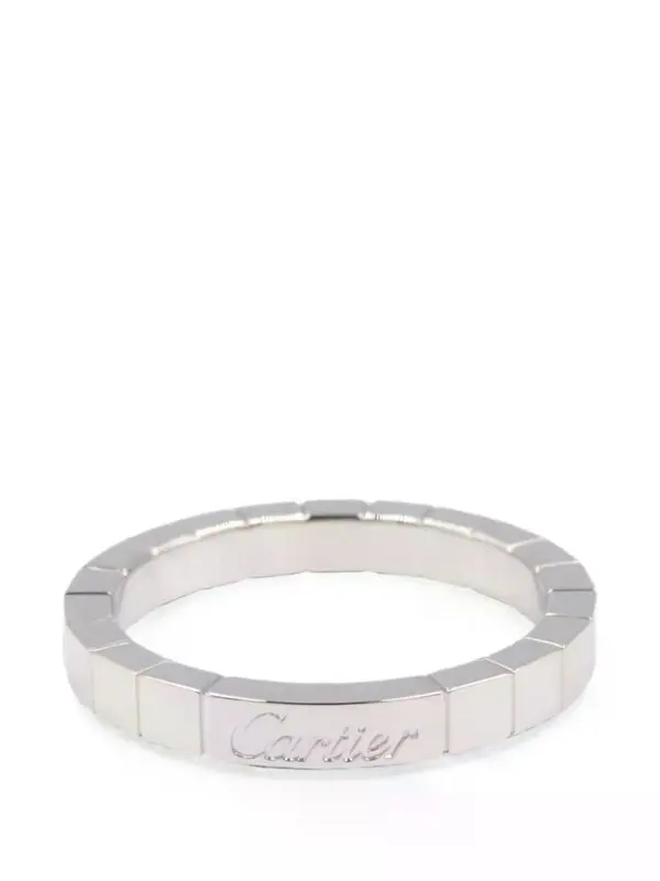 Cartier Laniere Engraved Logo Ring In 18k White Gold
