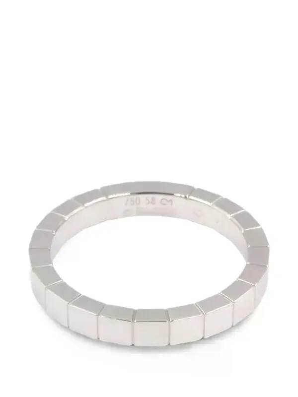 Cartier Laniere Engraved Logo Ring In 18k White Gold