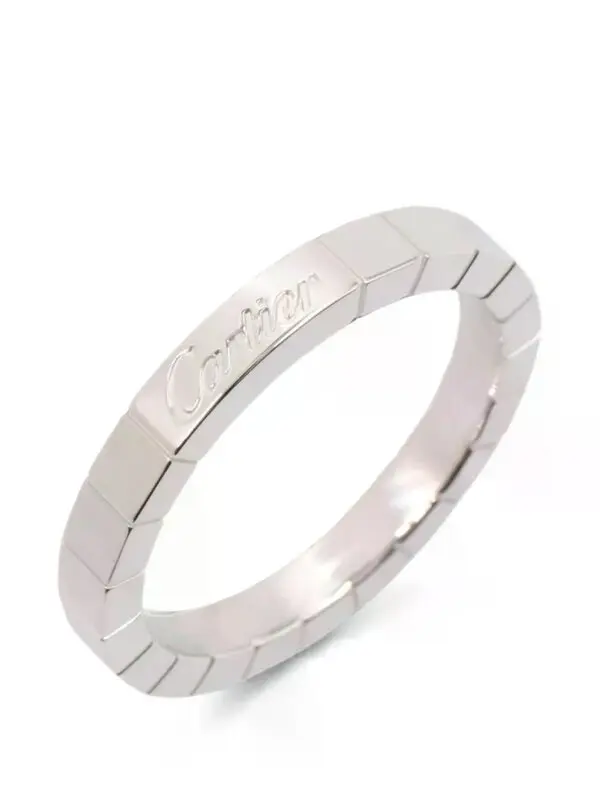 Cartier Laniere Engraved Logo Ring In 18k White Gold